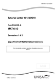 MAT1512 - Unisa - Calculus A - Studocu