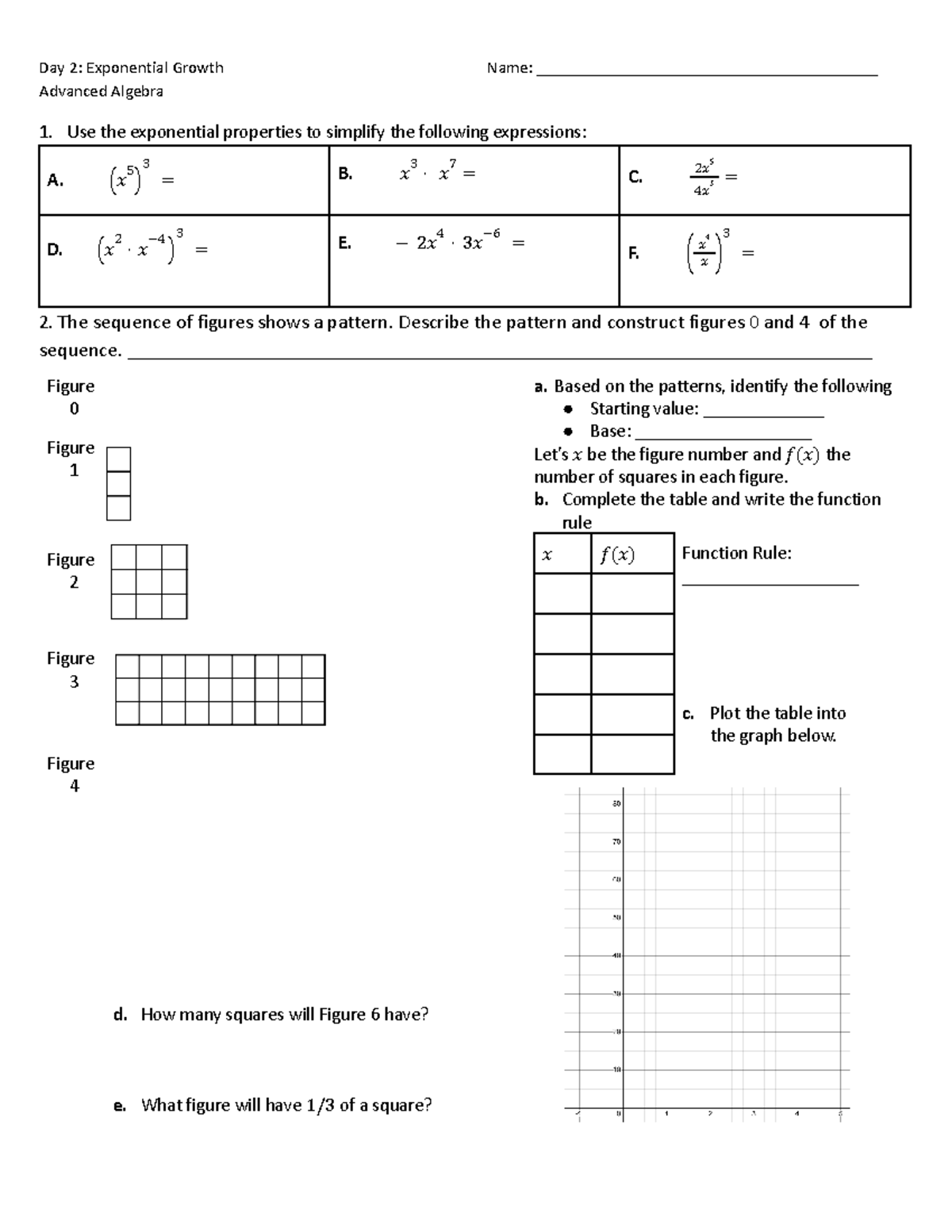 Day 2 HW - Math - Day 2: Exponential Growth Name