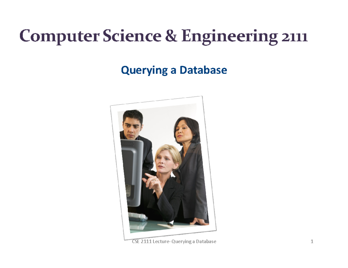 Lecture slides 1 - 4 Nner joins and advanced queries, intro to data ...