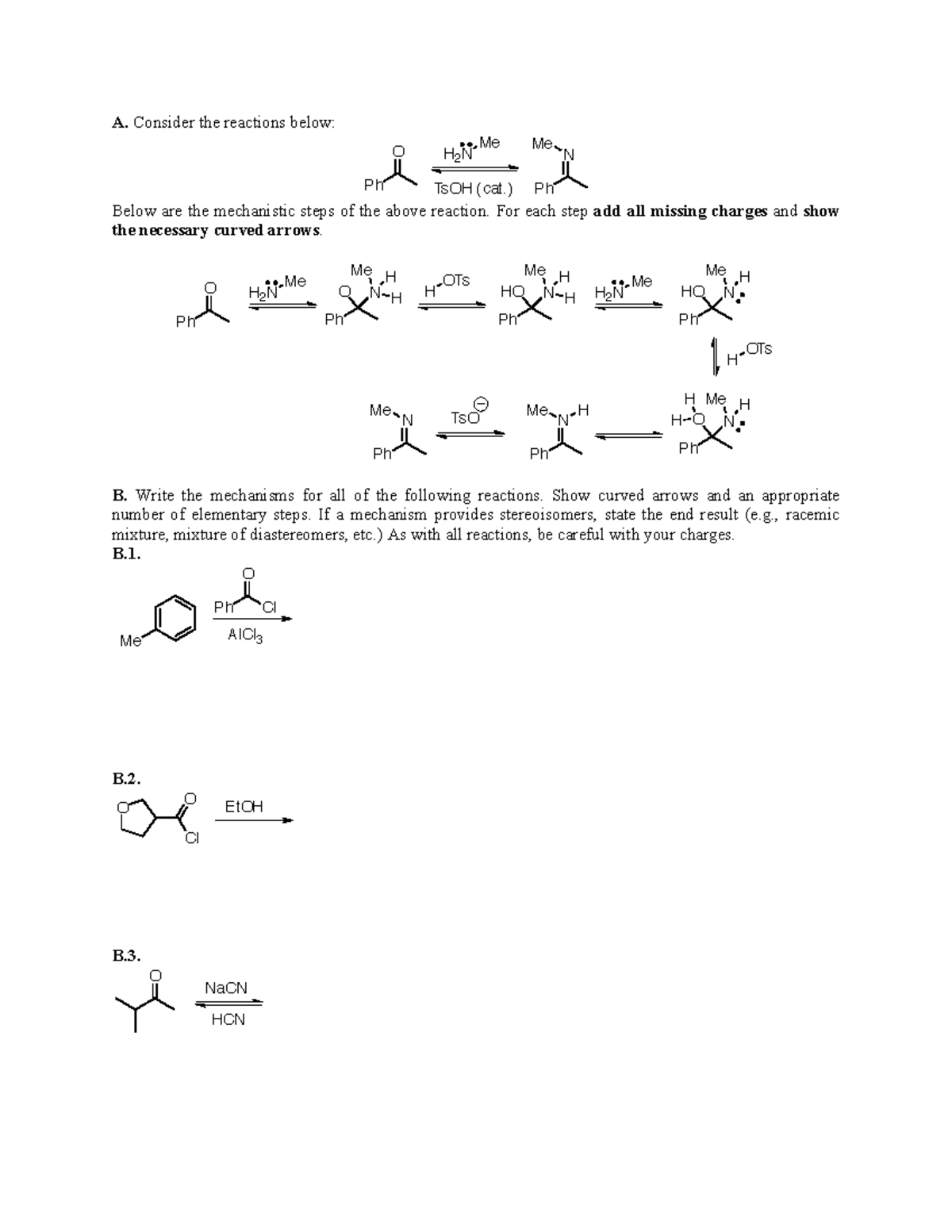 Mechanism+Sheet+2 - Mechanism sheet - A. Consider the reactions below ...