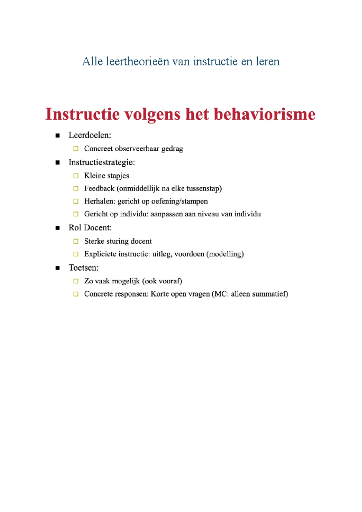 Alle leertheorieën van instructie en leren - Leren en Ontwikkelen ...