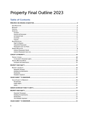 Property Attack Outline - Concept of Ownership Right to Possess and Use ...