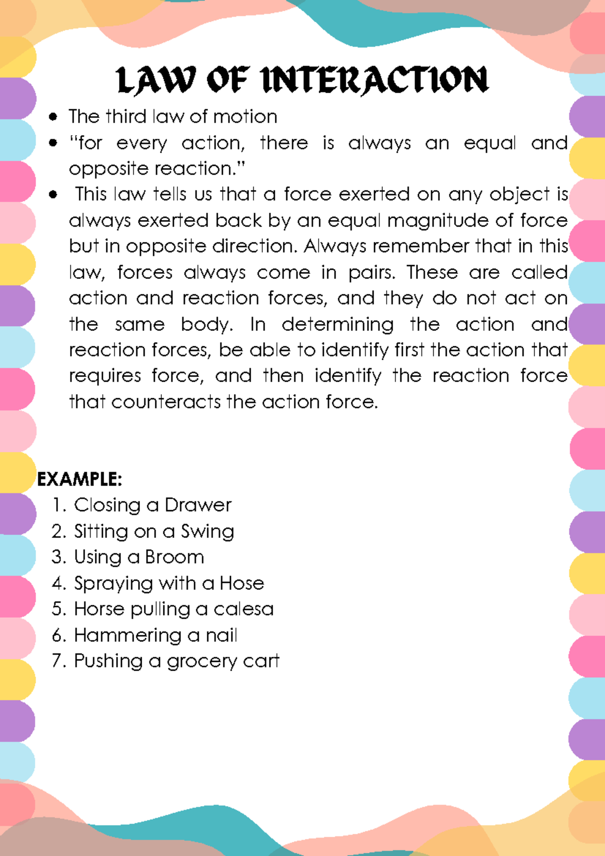 Law of interaction - It's about Newton's Law - LAW OF INTERACTION The ...