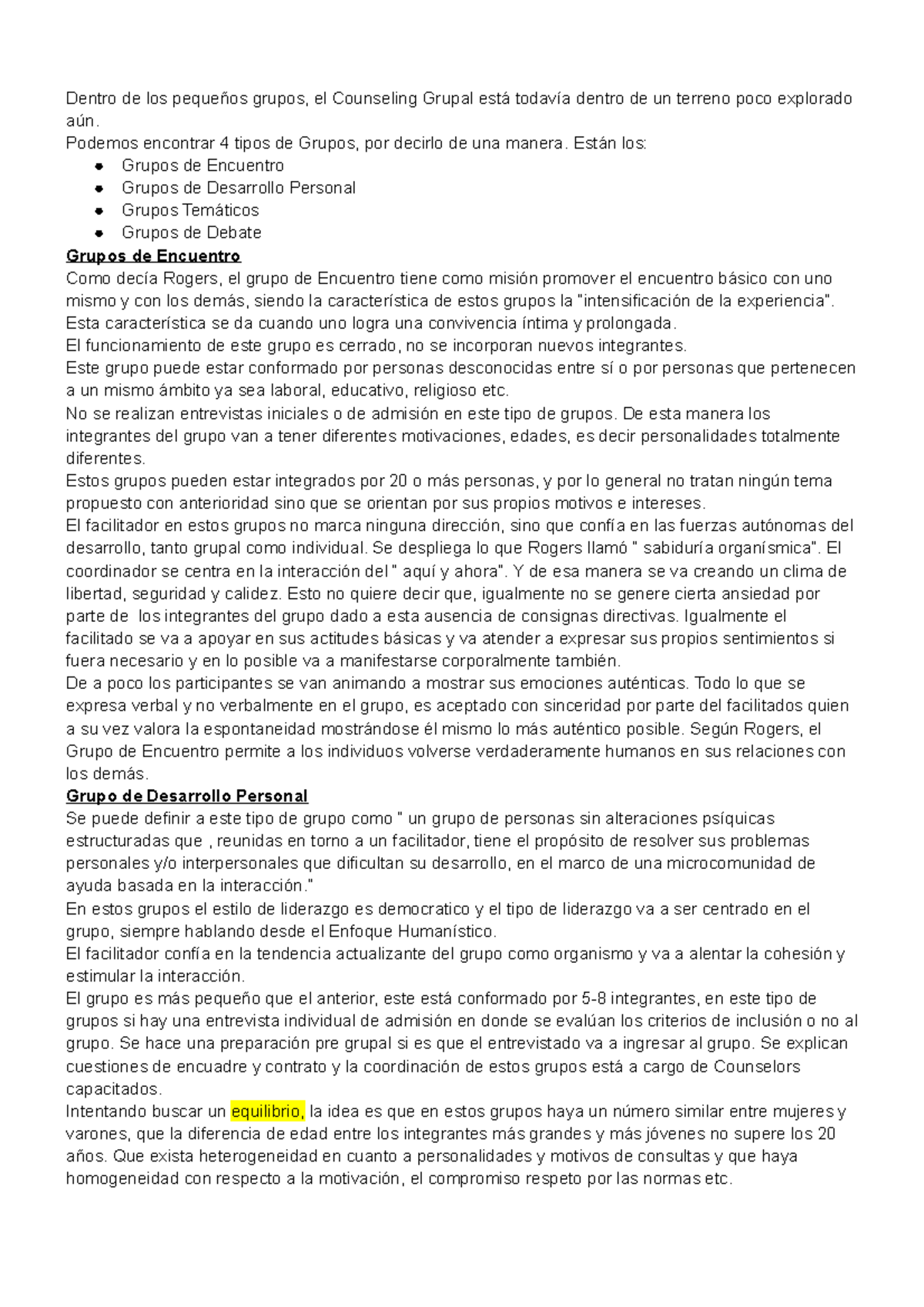 Modalidades Grupales Dinamica Grupal Unidad 4 - Dentro de los pequeños ...