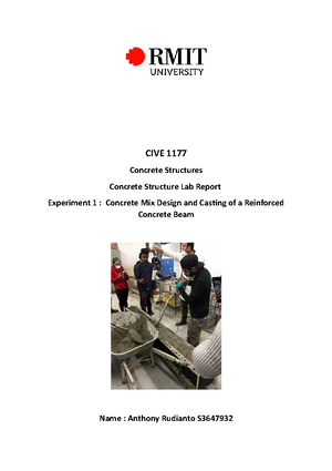 CIVE1177 - RMIT University - Concrete Structures 1 - Studocu