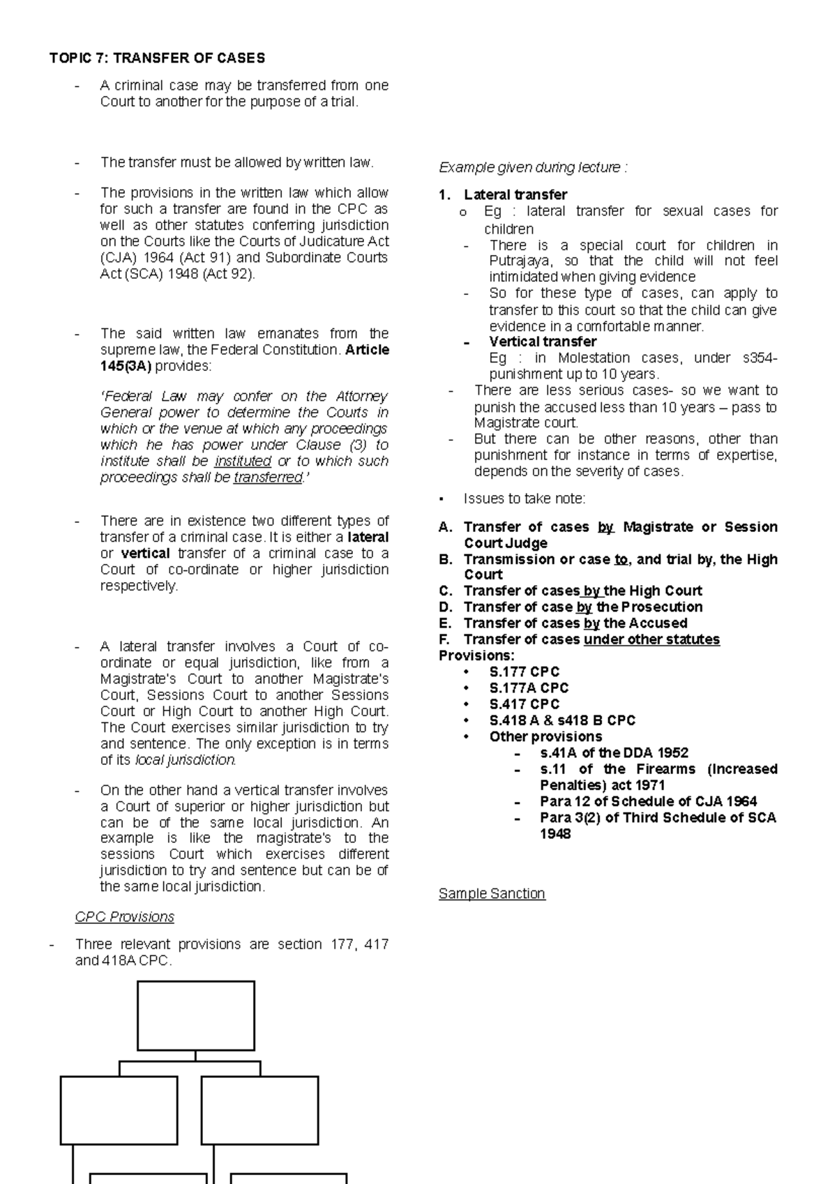 Chapter 7 (Transfer of Cases) - TOPIC 7: TRANSFER OF CASES A criminal ...