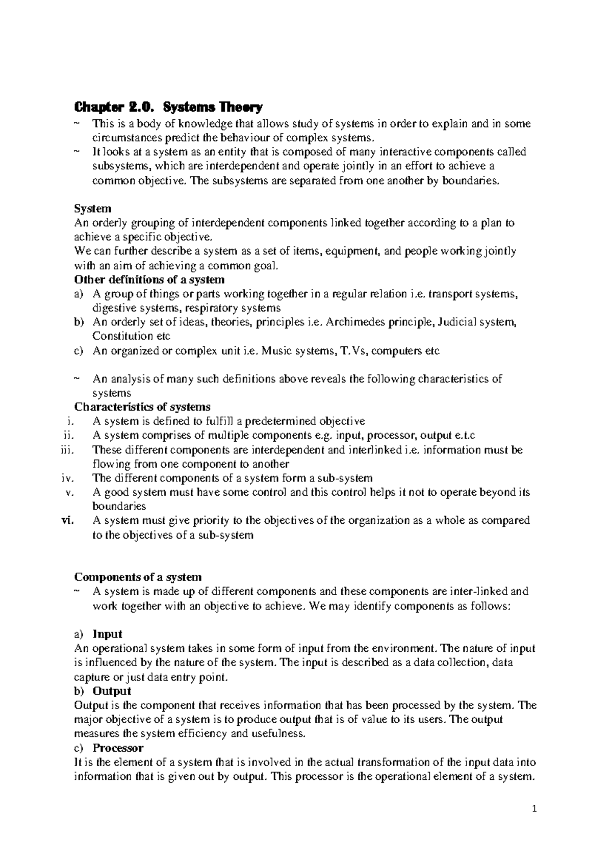 Topic 2. Systems Analysis and Design Theory - Chapter 2. Systems Theory ~ This is a body of ...