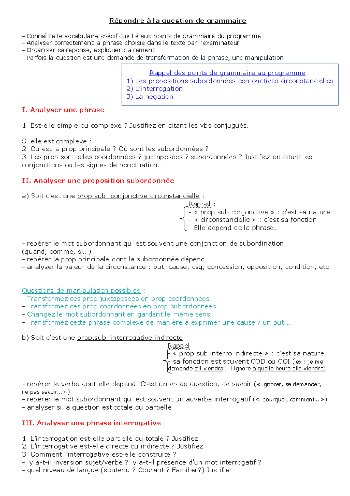 Comment traiter la question de grammaire 2022 - Répondre à la question ...