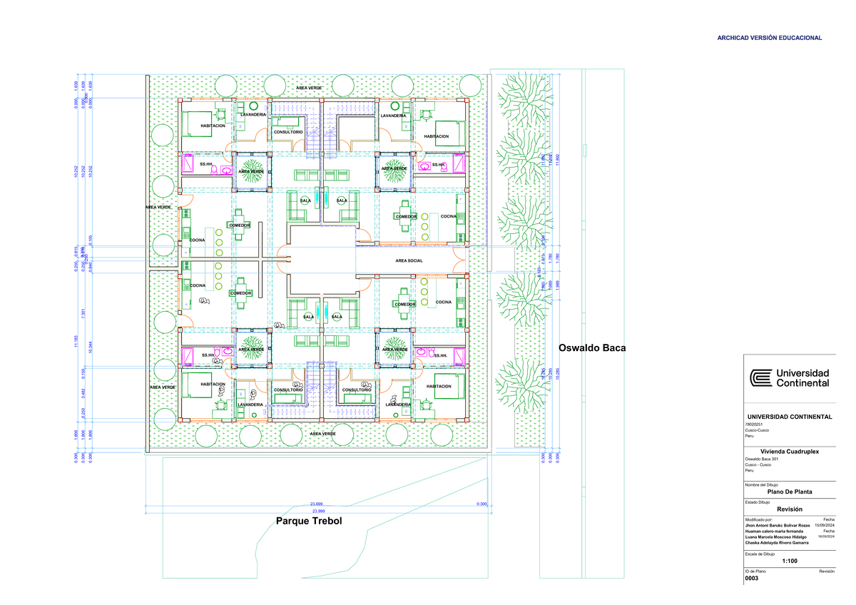 Vivienda Cuadruples - GSEducationalVersion Nombre del Dibujo Plano De Planta Vivienda Cuadruplex ...