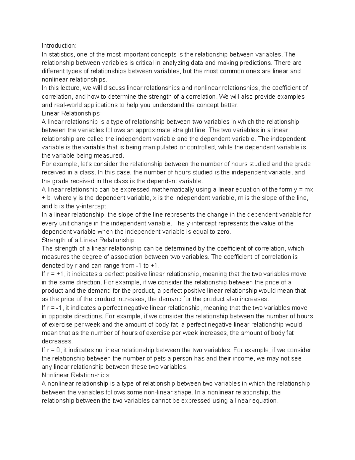 Basic Statistics lecture notes 2 - Introduction: In statistics, one of ...