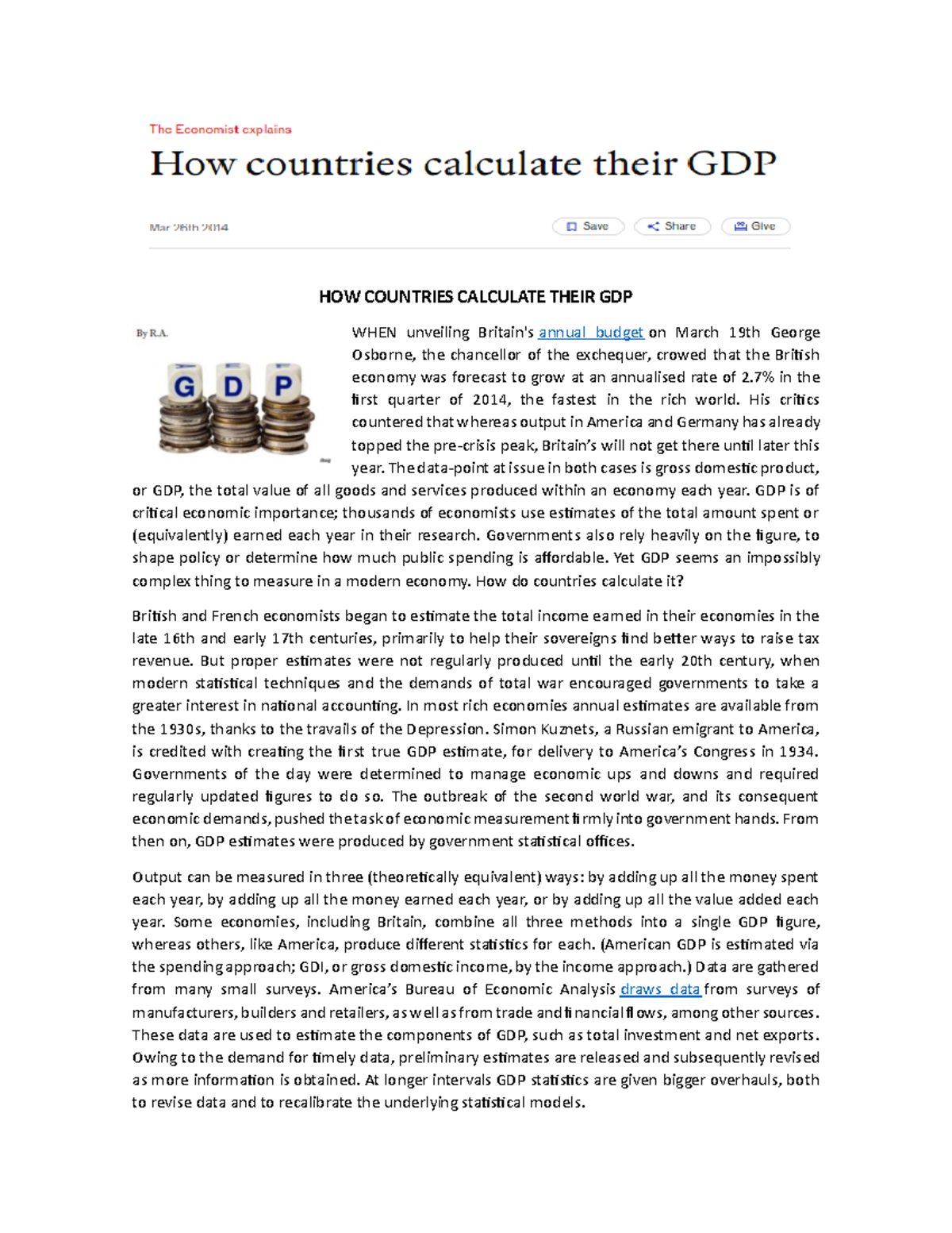 Sesión 4. HOW Countries Calculate Their GDP - HOW COUNTRIES CALCULATE ...
