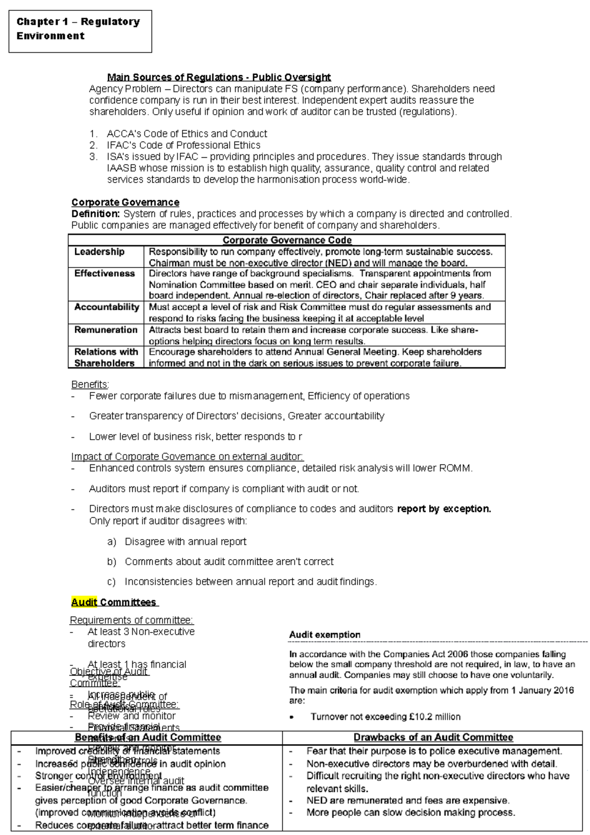 AAA International- Final Notes for exam - Main Sources of Regulations ...