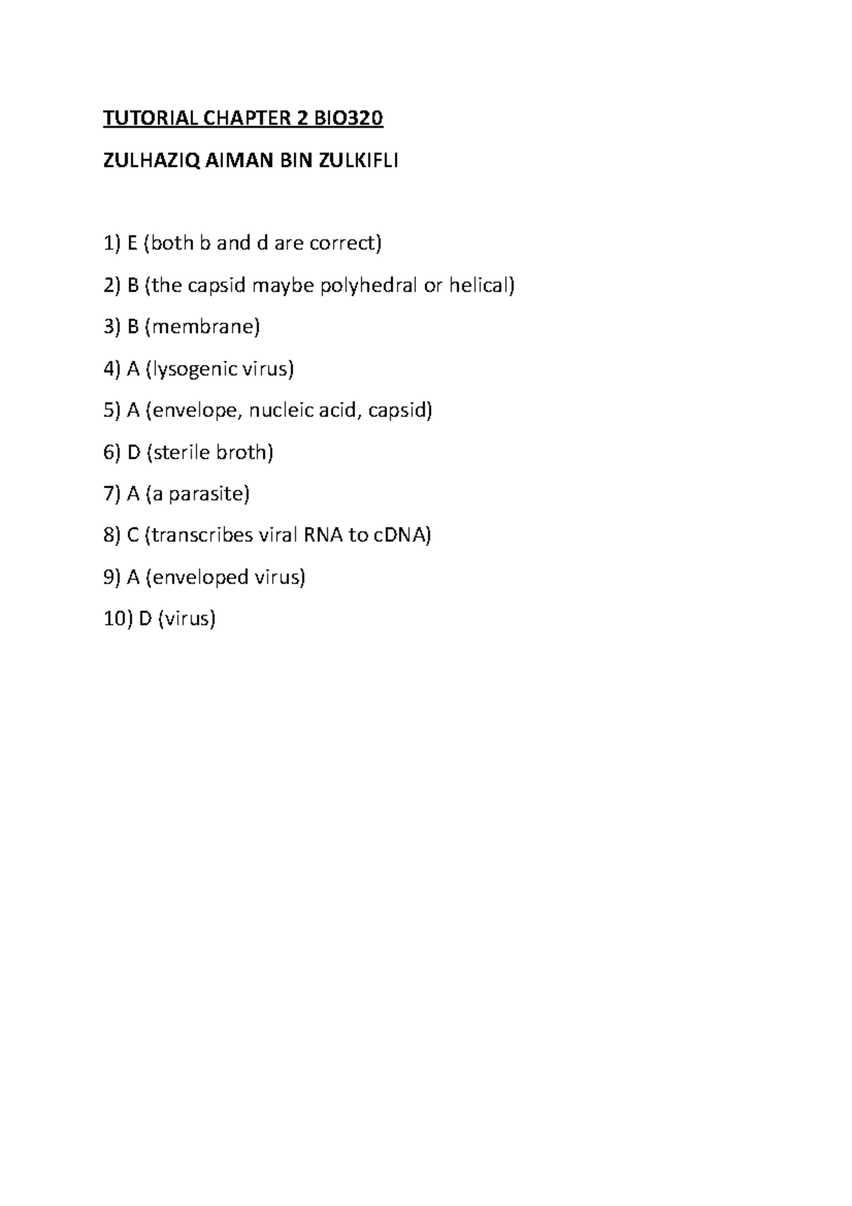 Tutorial BIO320 - This document is about practice on - TUTORIAL CHAPTER ...
