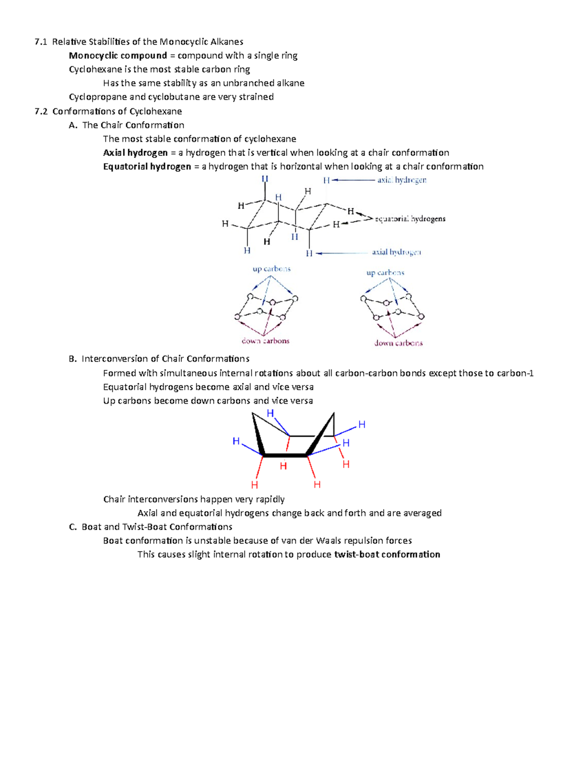 Orgo Notes - Chapter 7 - 7 Relative Stabilities of the Monocyclic ...