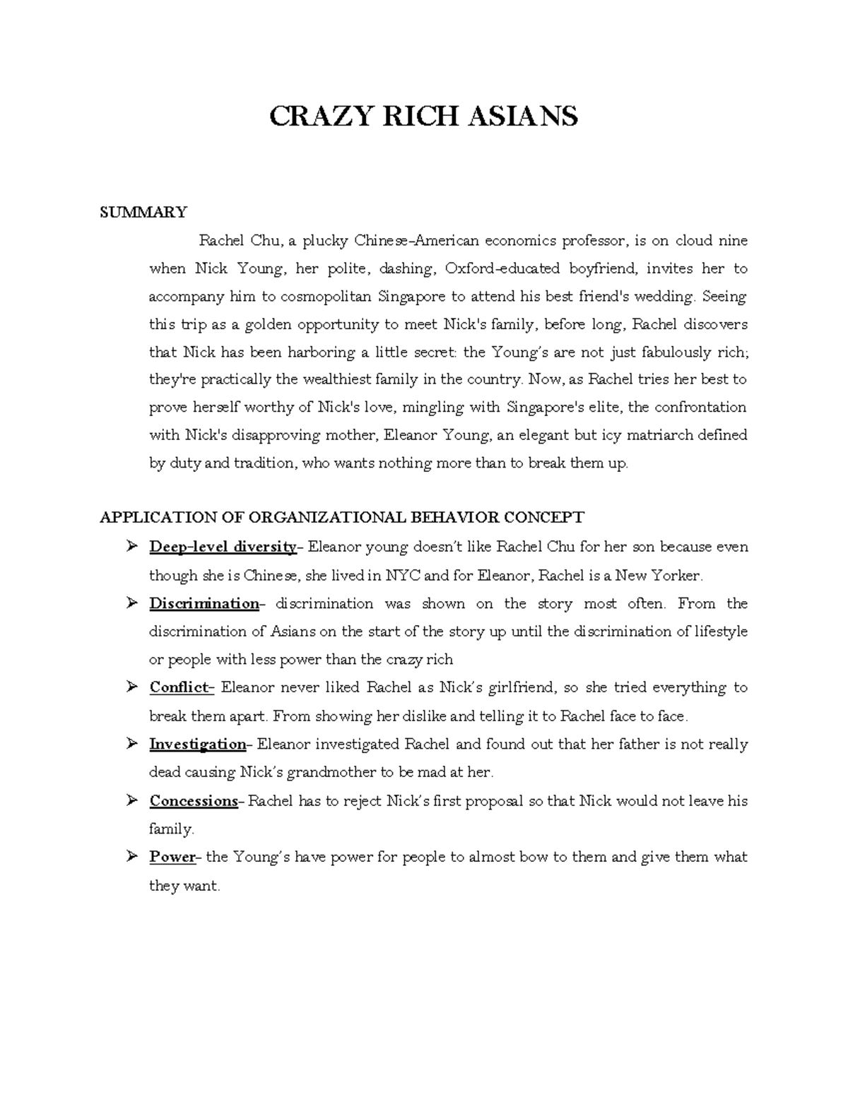 Movie Analysis 5 Crazy RICH Asians - CRAZY RICH ASIANS SUMMARY Rachel ...