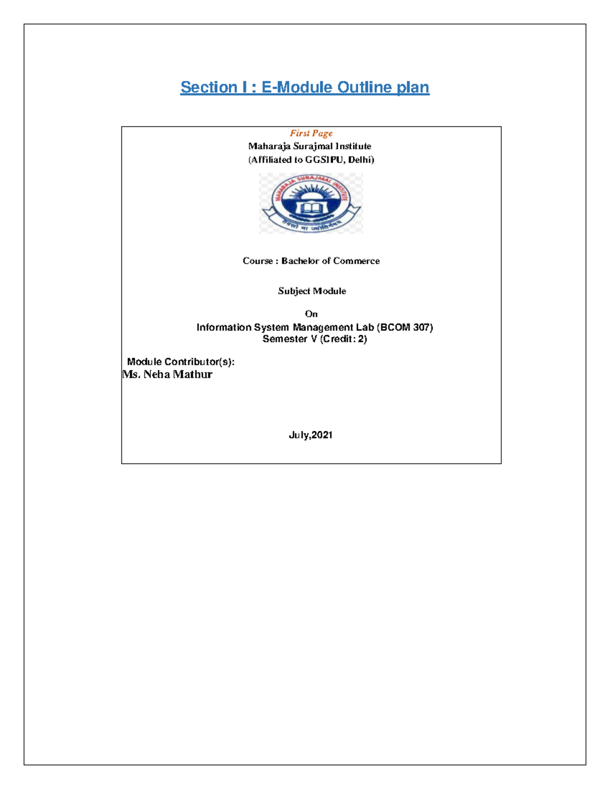 BBA practical easy, BBA GENERAL 4TH SEM - First Page Maharaja Surajmal ...