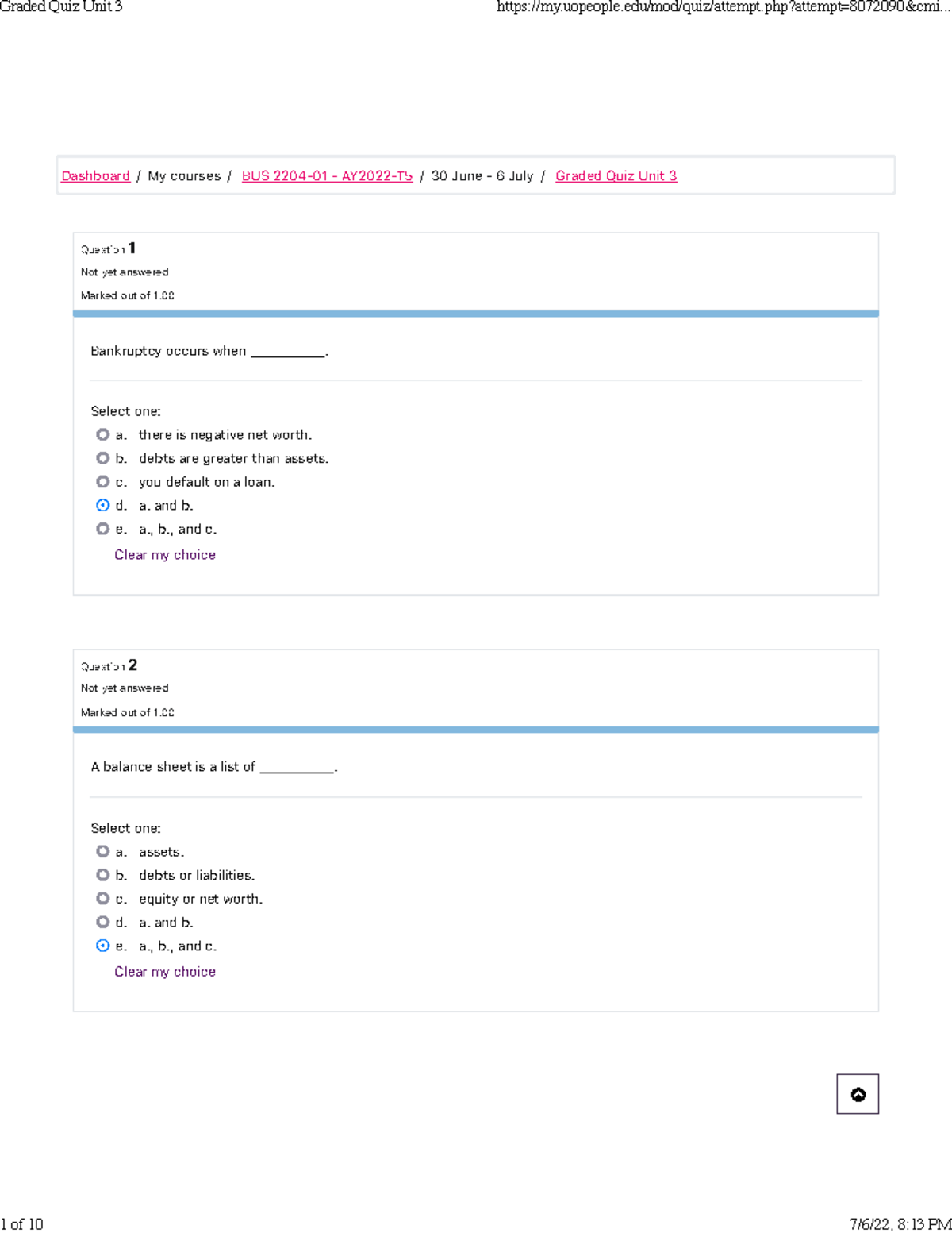 Graded Quiz Unit 3 100 - Question 1 Not yet answered Marked out of 1 ...