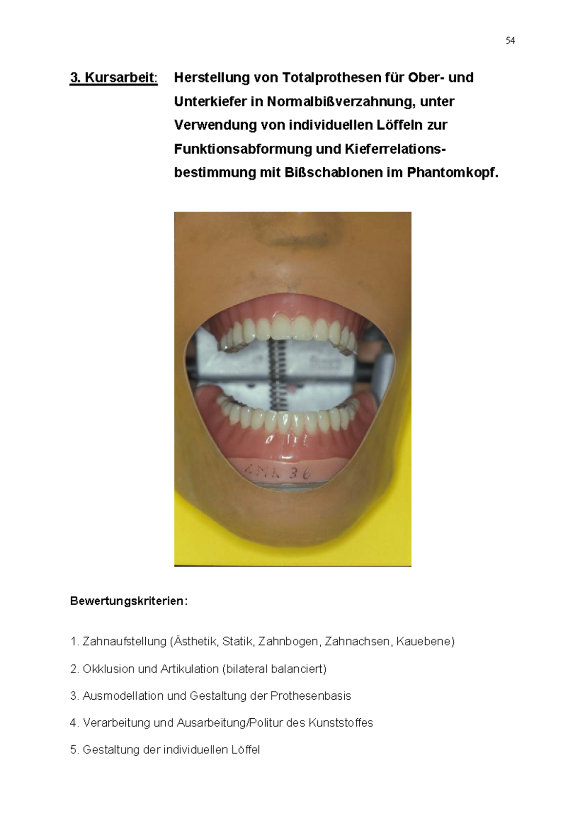 Phantom I - Skript (Dr. Lang) - Totale Prothese - 3. Kursarbeit ...