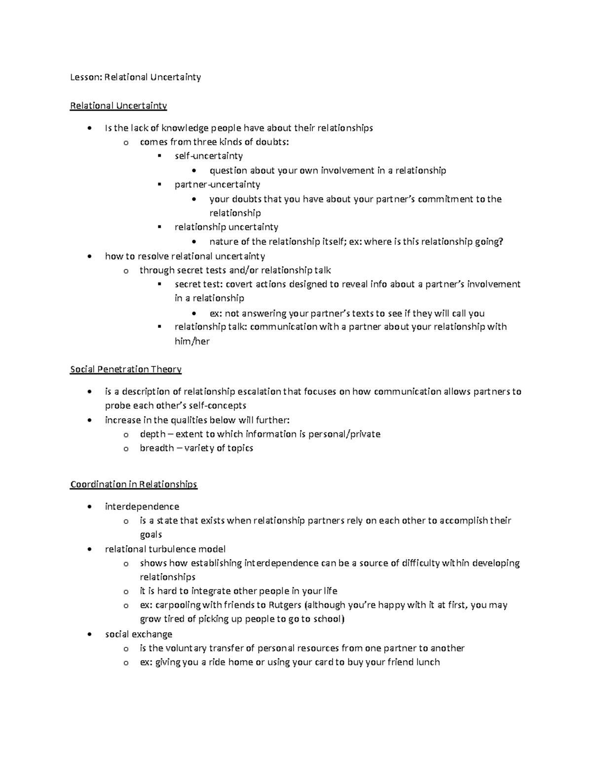 Relational Uncertainty, Relational Turbulence Theory, and the ...