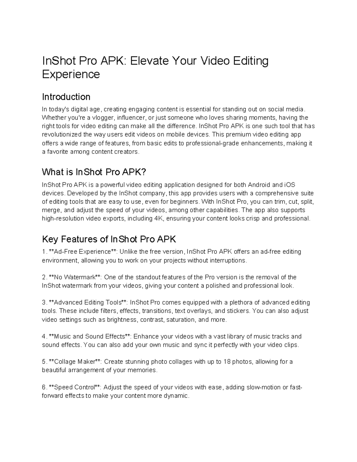 In Shot Pro APK - This is the little information about Inshot Pro App ...