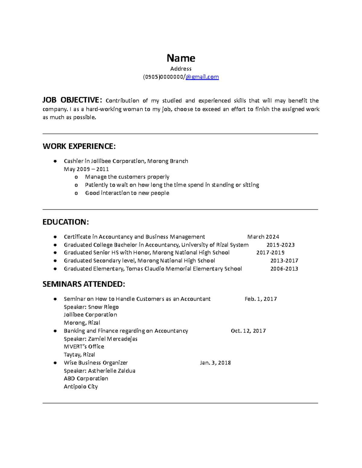 Jollibee Resume Examples & Templates (2024) ·🐦 Descubra o Poder da ...