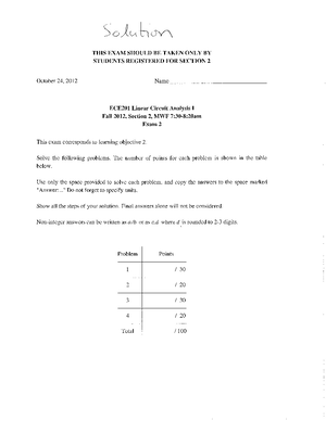 ECE2000 1 Exam2 VB Solutions - ECE 20001 - ECE Fundamentals I - Spring ...