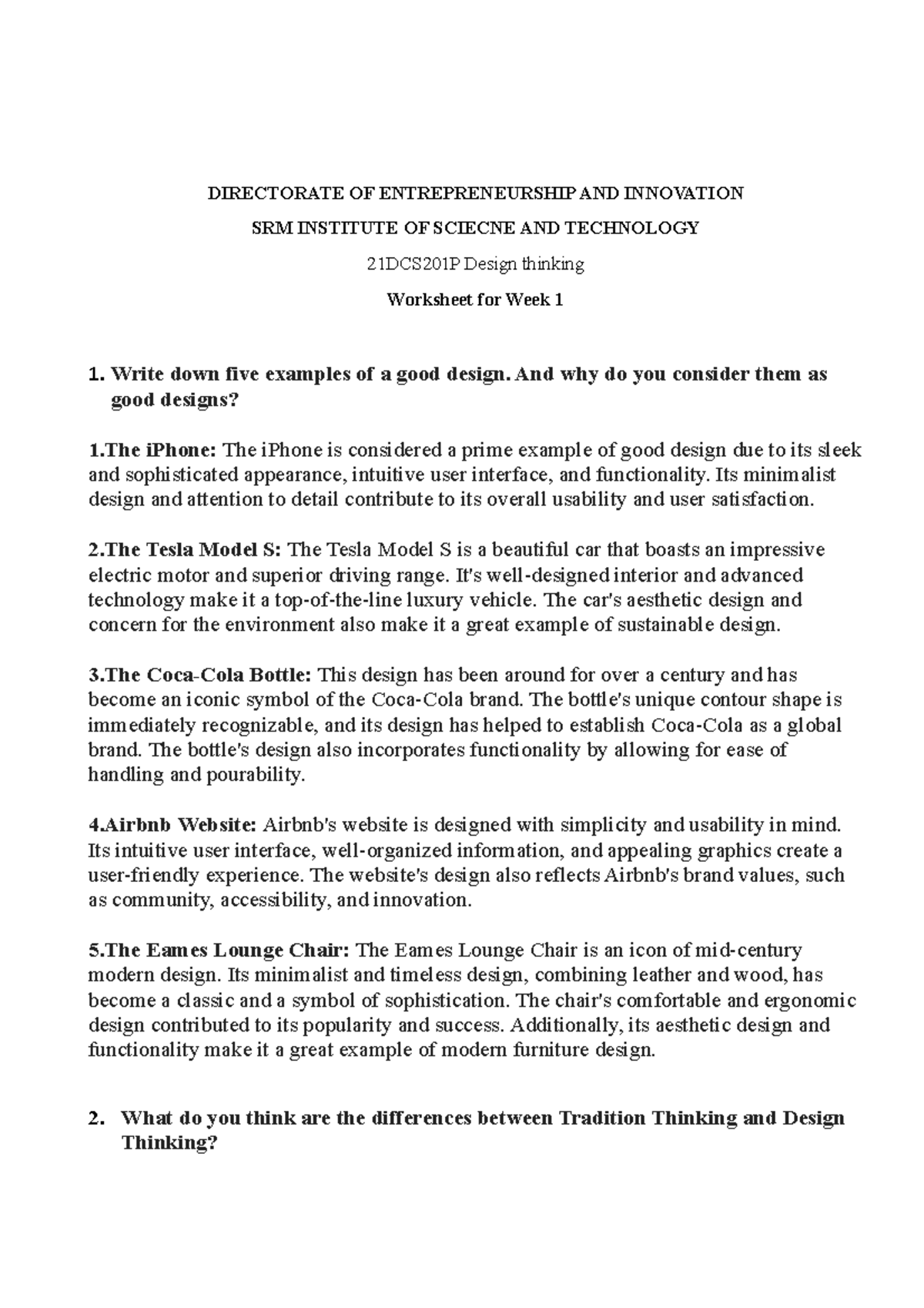 DT Worksheet - Week 1 - DIRECTORATE OF ENTREPRENEURSHIP AND INNOVATION ...