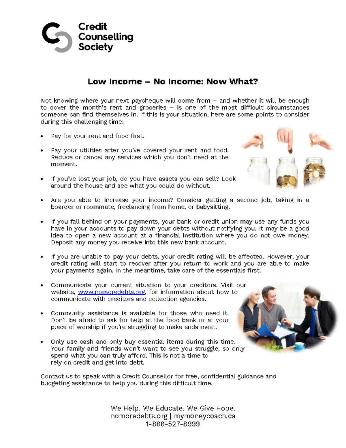 Low Income – No Income Now What - We Help. We Educate. We Give Hope ...