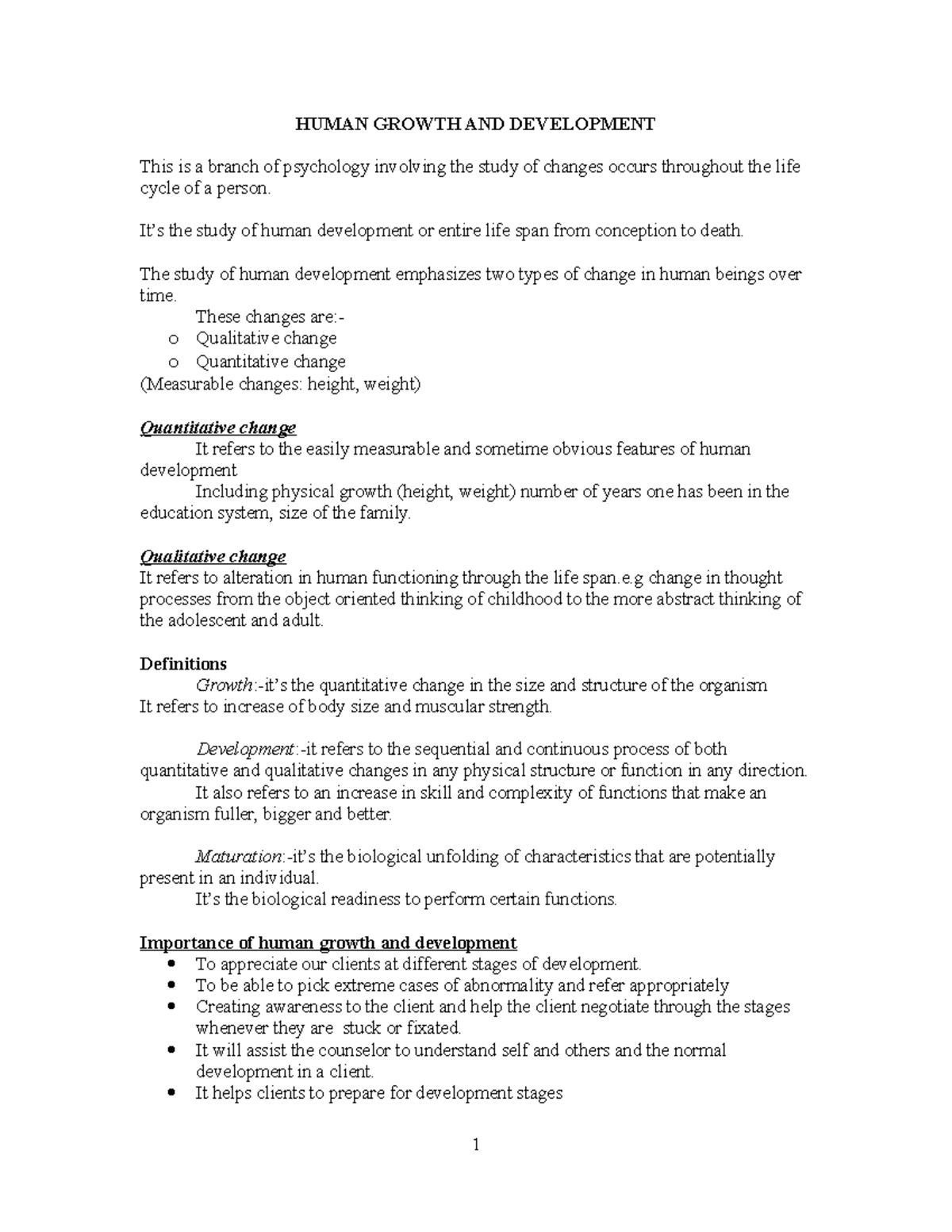 Human Growth AND Developmen 1-1 - HUMAN GROWTH AND DEVELOPMENT This is ...