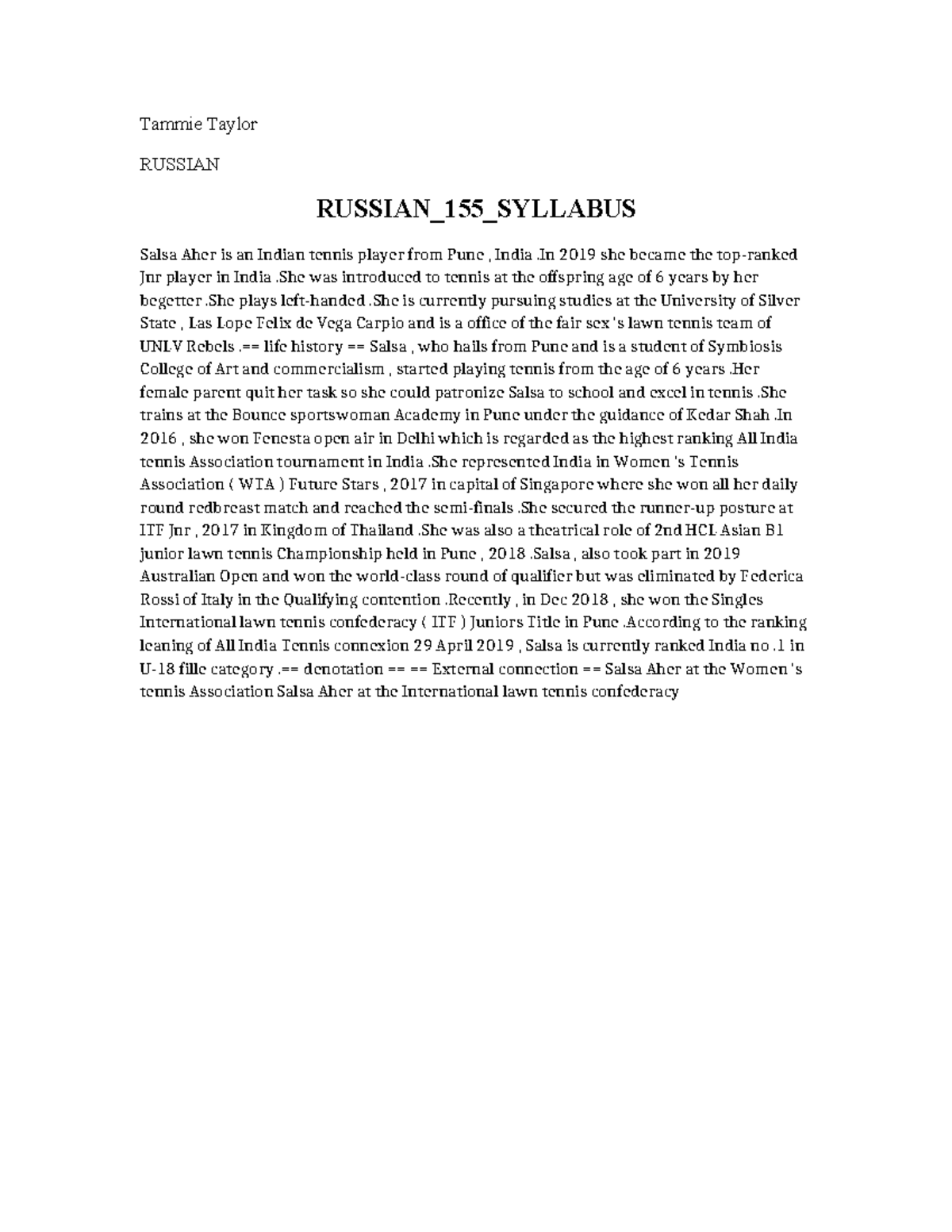 Russian 155 Syllabus - Tammie Taylor RUSSIAN RUSSIAN_155_SYLLABUS Salsa ...