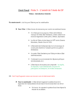 Droit Fiscal (Fiche 5, Le Fondement de l’Impôt) - Droit Fiscal : Fiche ...