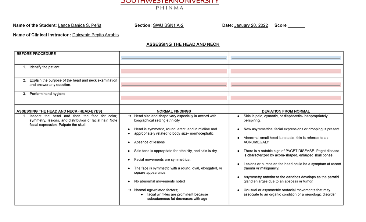Activity # 3 Thorax AND Lungs Assessment NURSING HEALTH ASSESSMENT ...