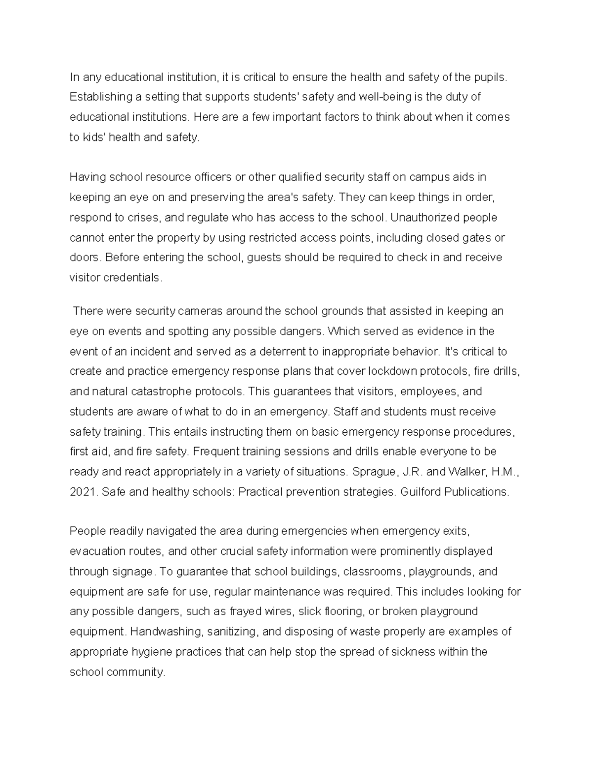 TPRV Refection Assigment - In any educational institution, it is ...