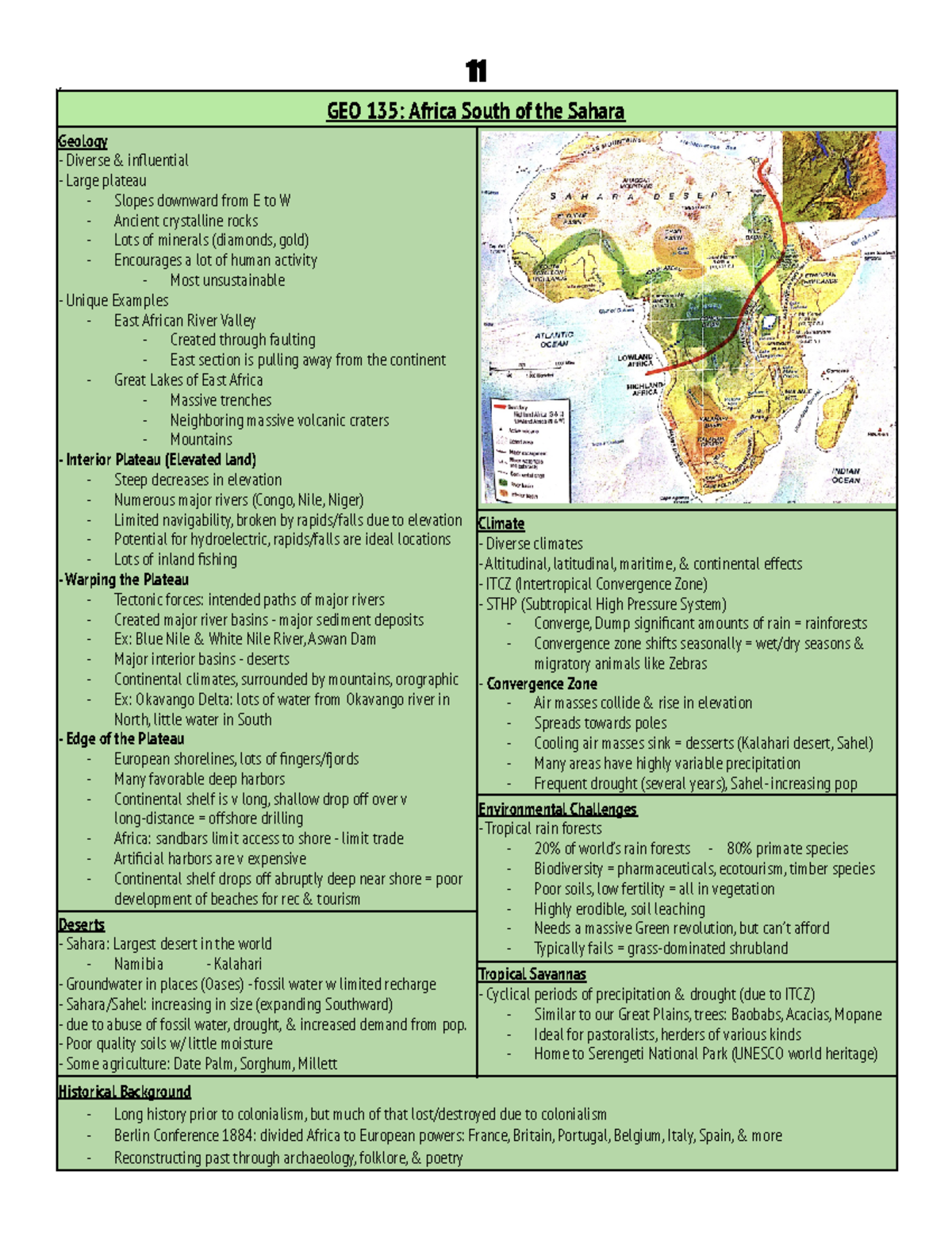 11. Africa South of the Sahara 11/19 GEO 135 - y7t4 11 GEO 135: Africa ...