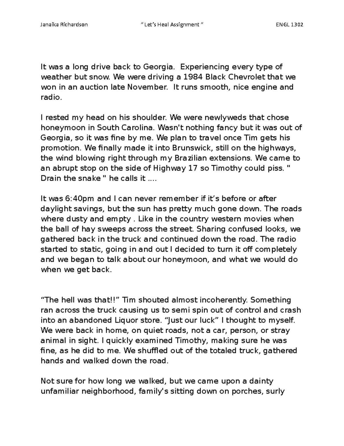 Lets Heal - essay - ENGL 1302 - HCC - StuDocu