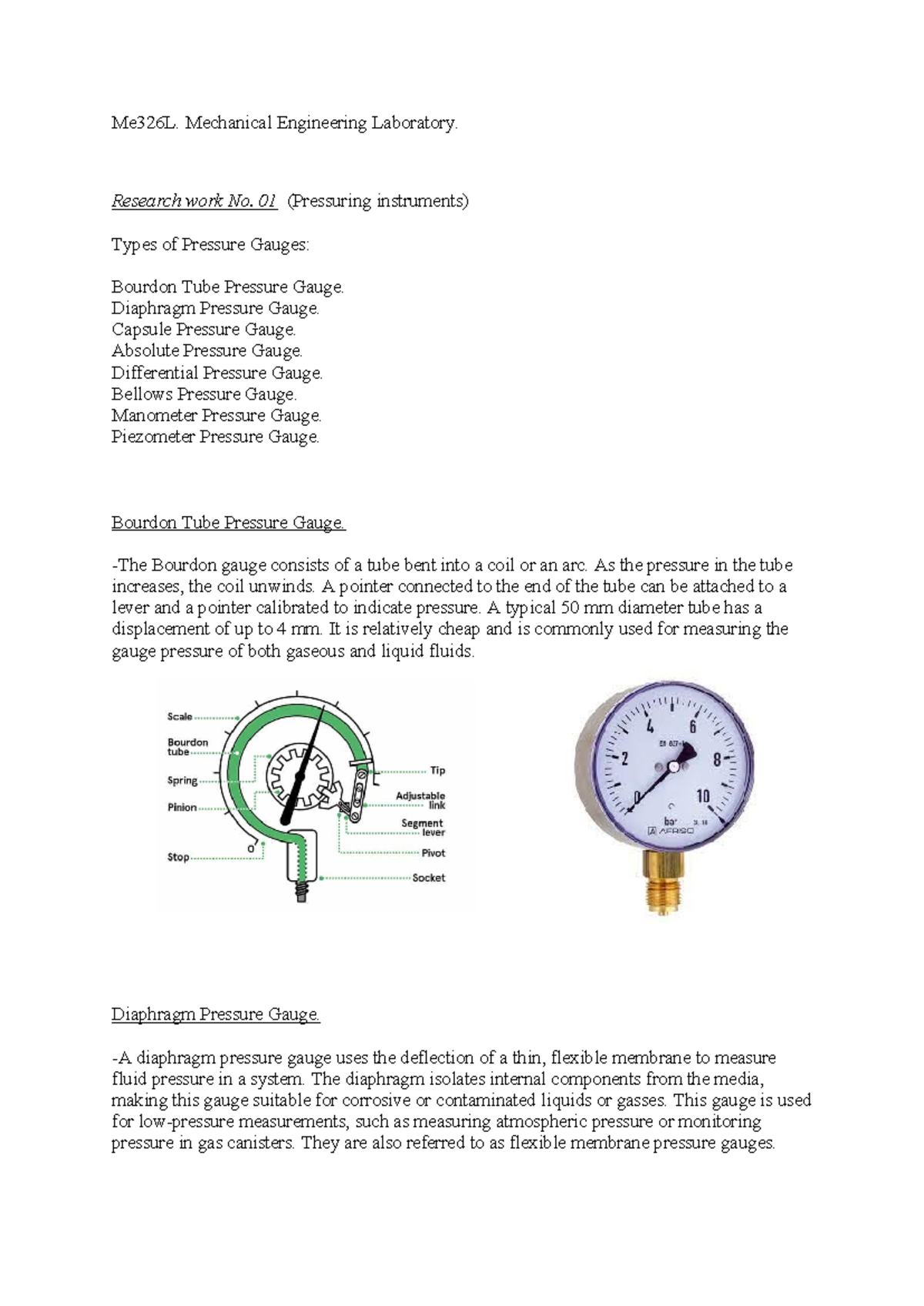 Mechanical Notes - Me326L. Mechanical Engineering Laboratory. Research ...