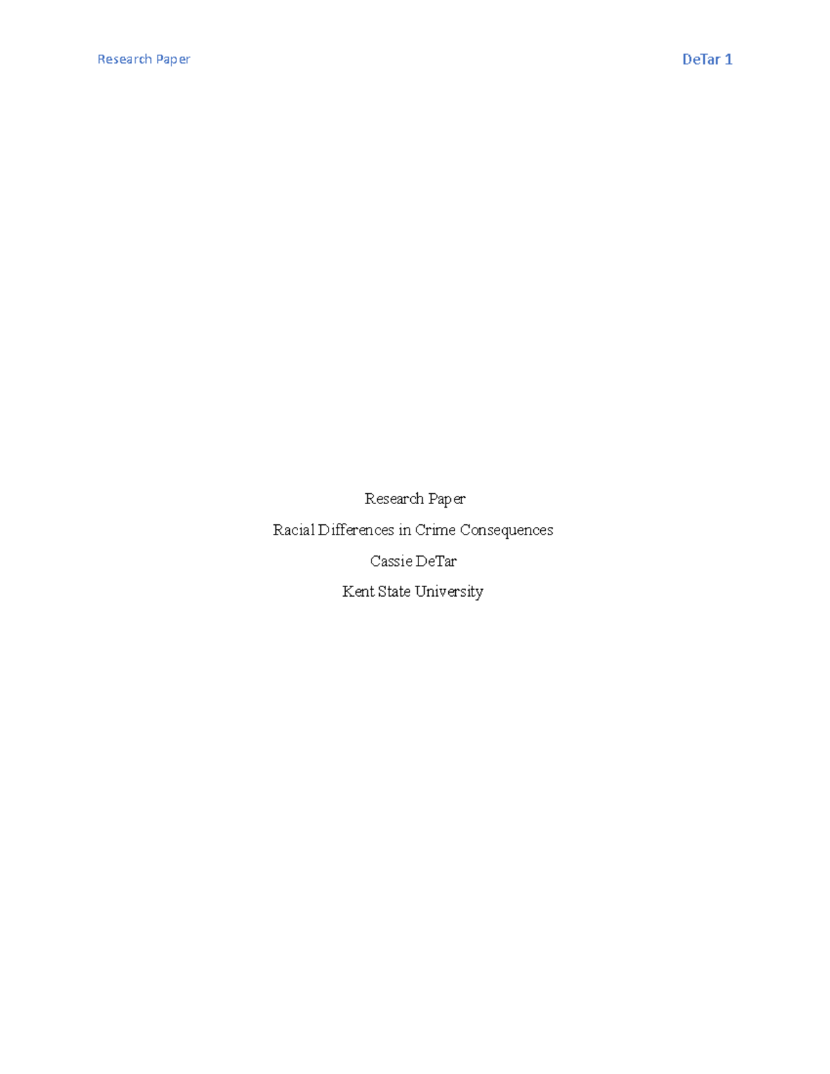 Writing 2 essay 3(final) - Research Paper Racial Differences in Crime ...