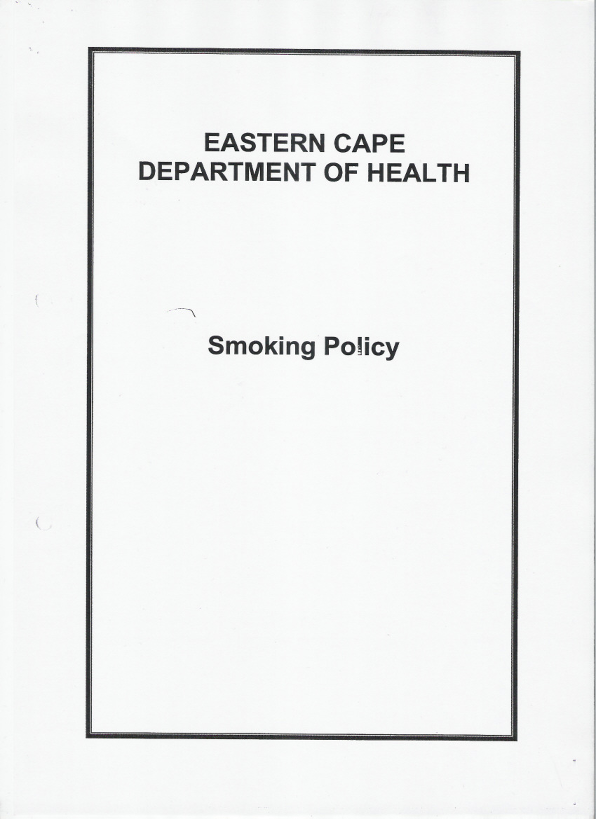 Ecdoh Smoking Policy - DVA3705 - Studocu