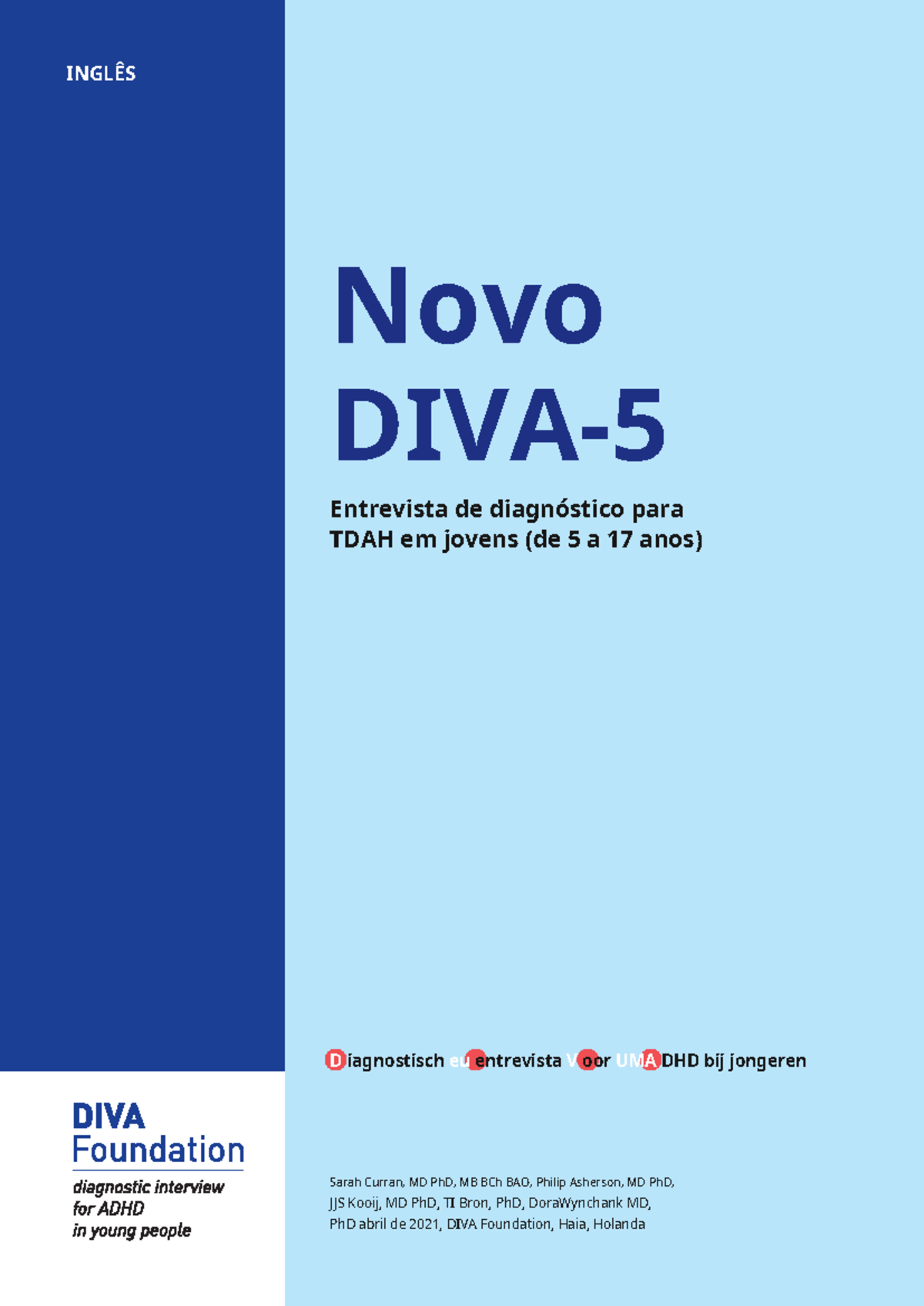 DIVA-5 - TESTE GRATUITO TDAH - INGLÊS Novo DIVA- Entrevista de ...