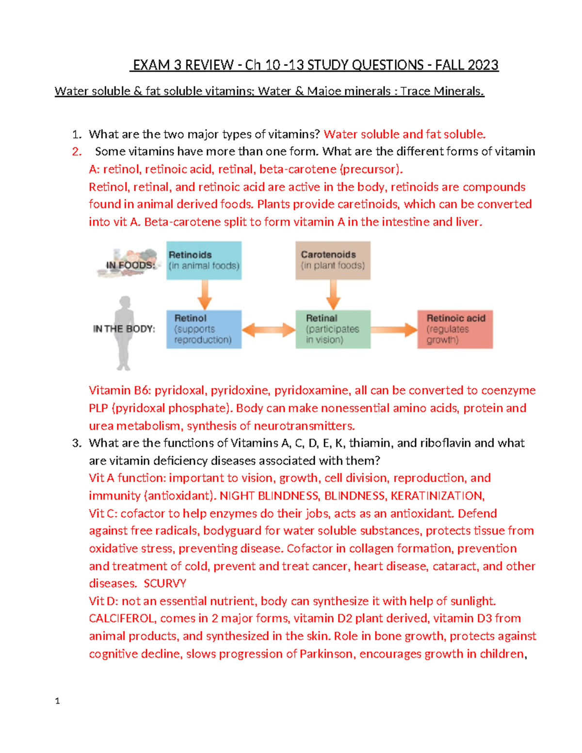 EXAM 3 Study Questions Fall 2023 - EXAM 3 REVIEW - Ch 10 -13 STUDY ...