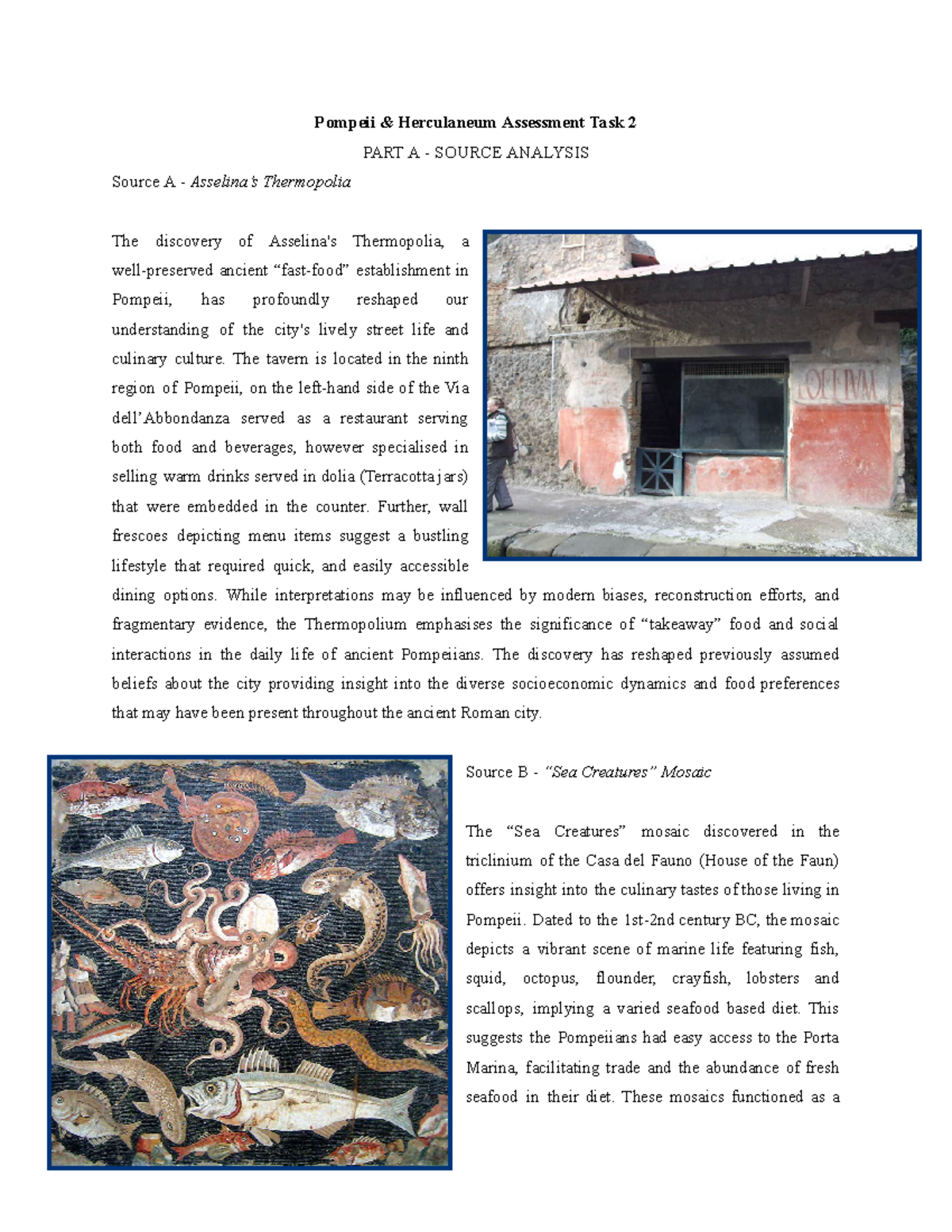 Pompeii & Herculaneum Assessment Task 2 - Pompeii & Herculaneum ...