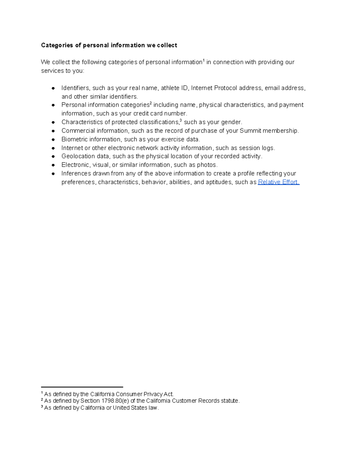 Categories of personal information we collect - Personal information ...