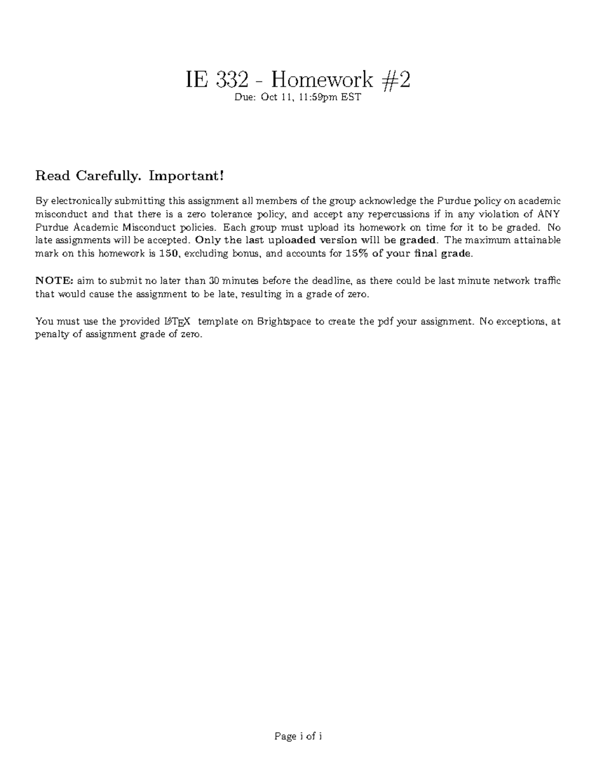 A2 - IE 332 A2 - IE 332 - Homework Due: Oct 11, 11:59pm EST Read ...