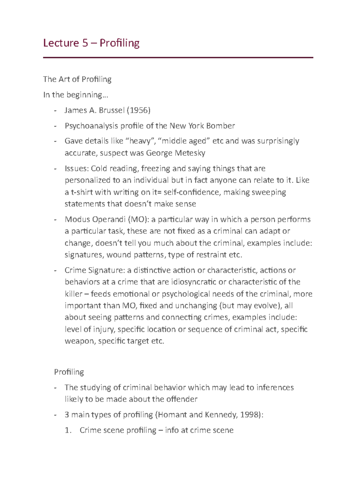 Lecture 5 - Profiling - Lecture 5 – Profiling The Art of Profiling In the beginning... James A ...