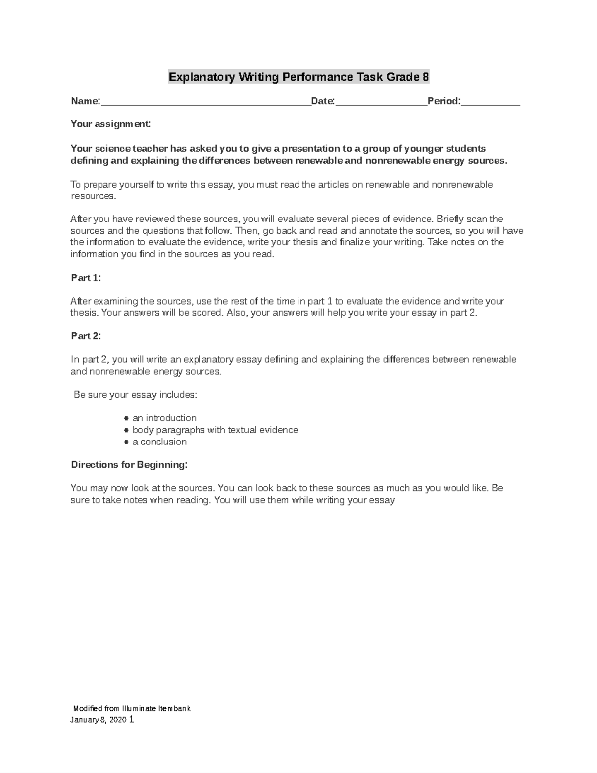 Allen Traylor - Copy of Grade 8 Q2 Explanatory Informational ELA ...
