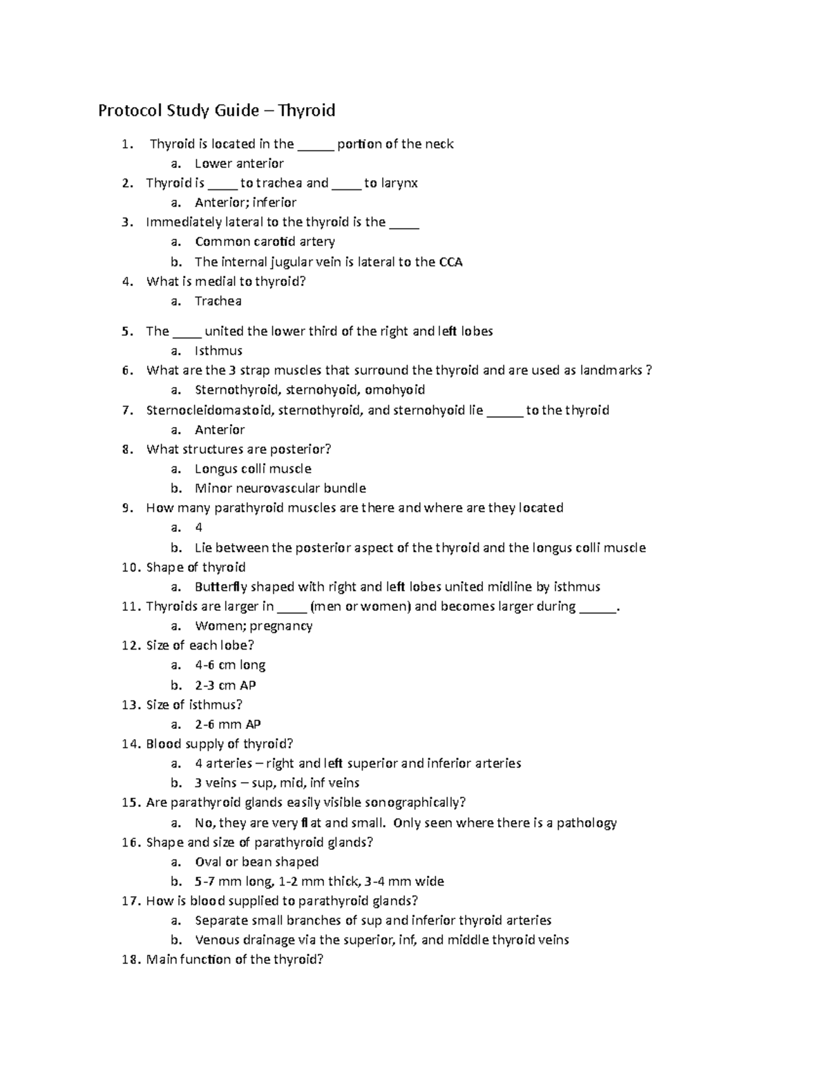 Protocol Study Guide - Thyroid - Protocol Study Guide – Thyroid Thyroid ...