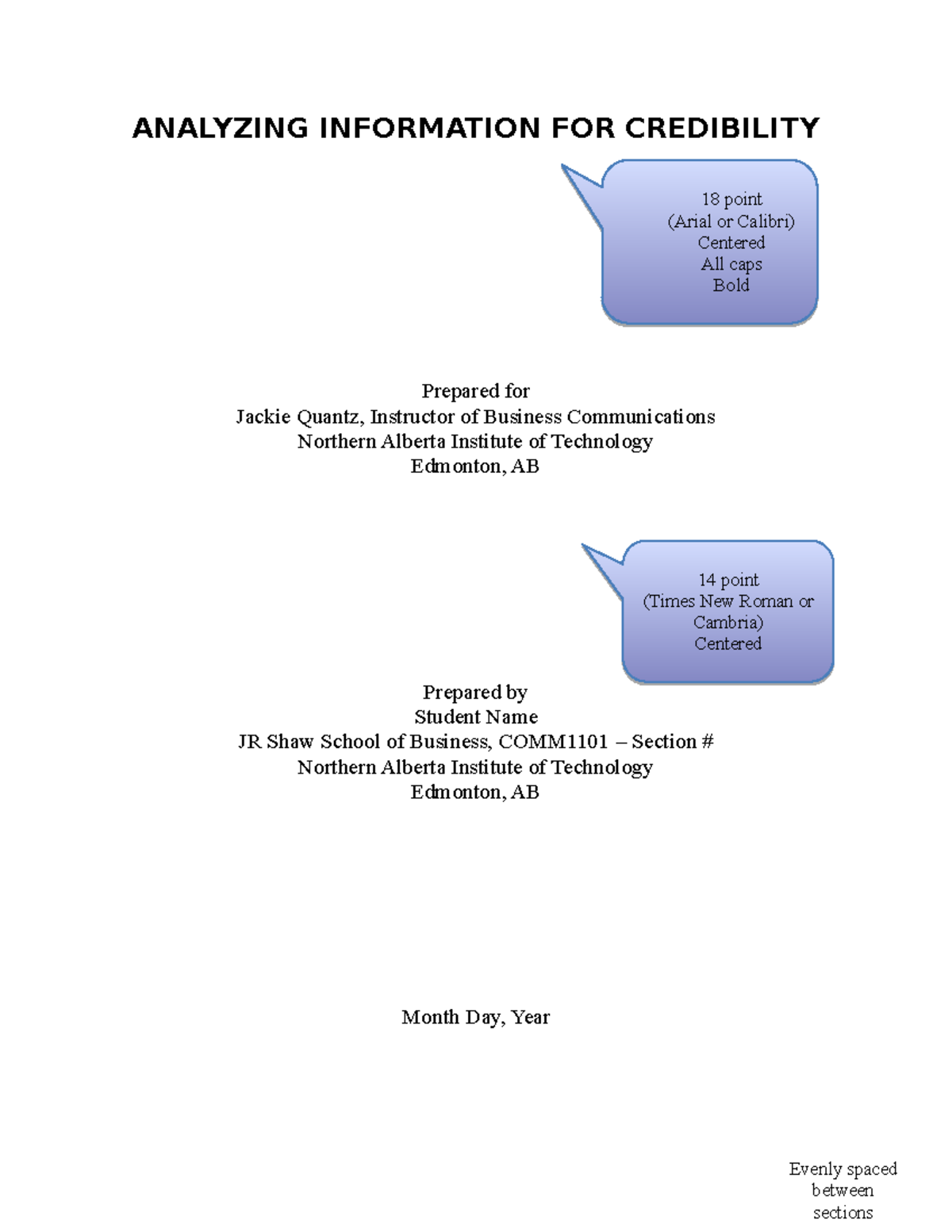 Report Sample 2020 2 - ANALYZING INFORMATION FOR CREDIBILITY Prepared ...