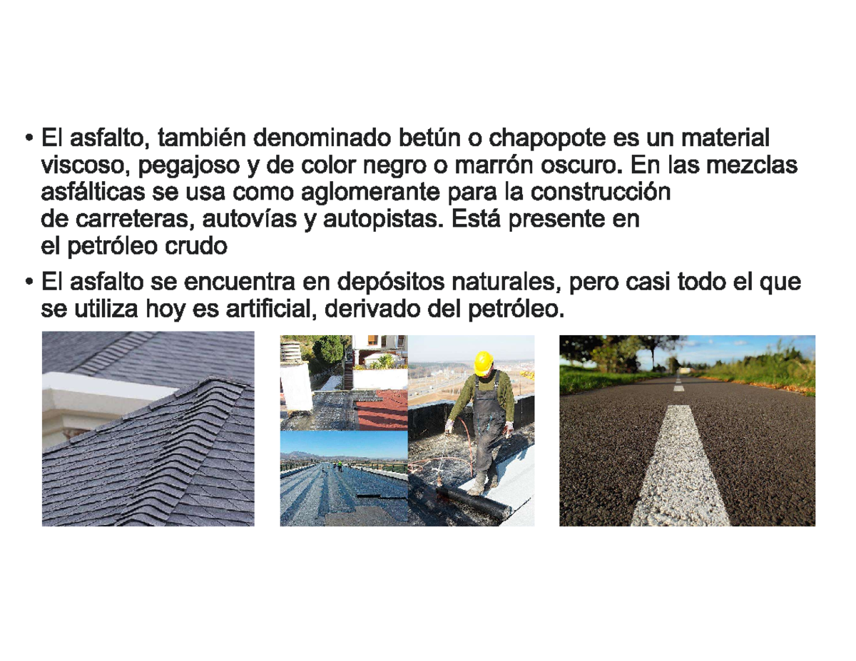 El Asfalto - Presentación PP - Química General - Studocu