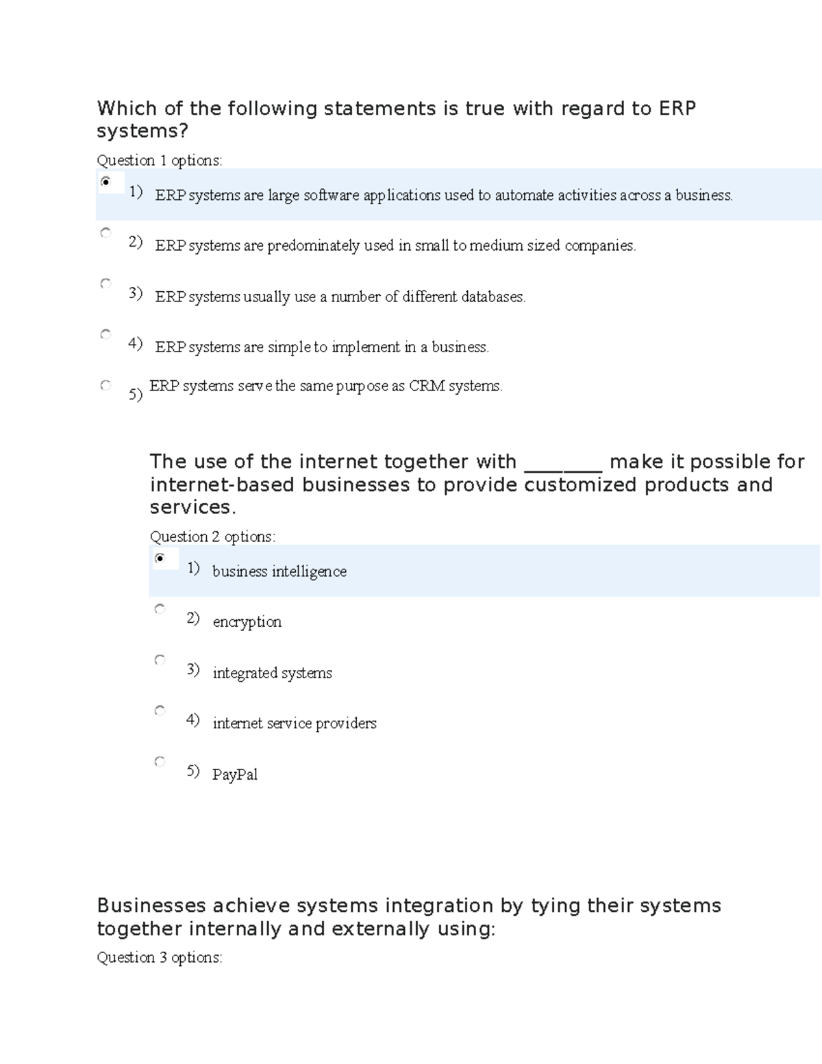 Quiz 2 questions - Business ICT Quiz-2 Question and Answer - Which of ...