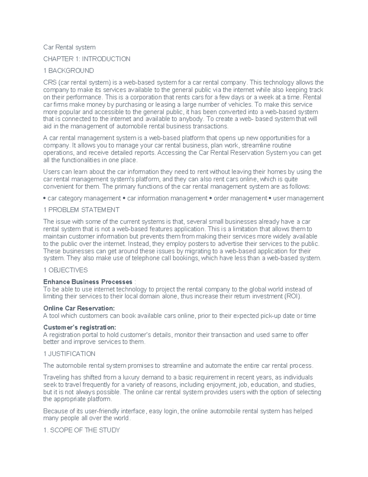 Car Rental system - Car Rental system CHAPTER 1: INTRODUCTION 1 ...